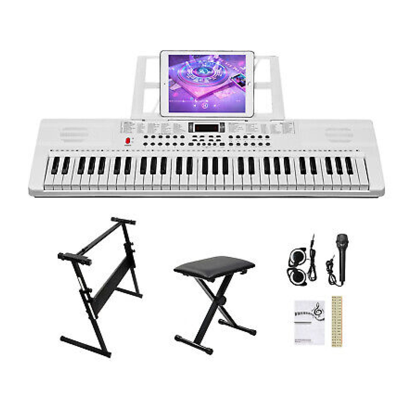 ‎Studyli Portable 61Key Electronic Lighted Keyboard Piano LCD Screen ...