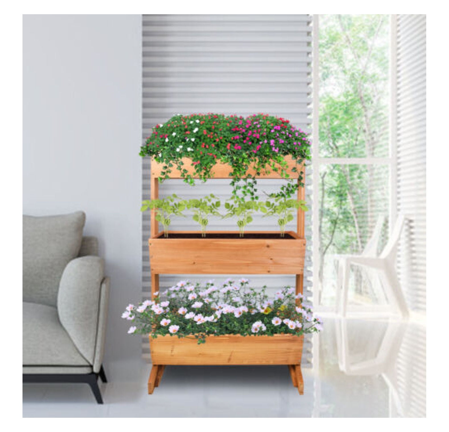 ‎Studyli Raised Garden Bed Vertical Wood Elevated Plant Growing Flower ...
