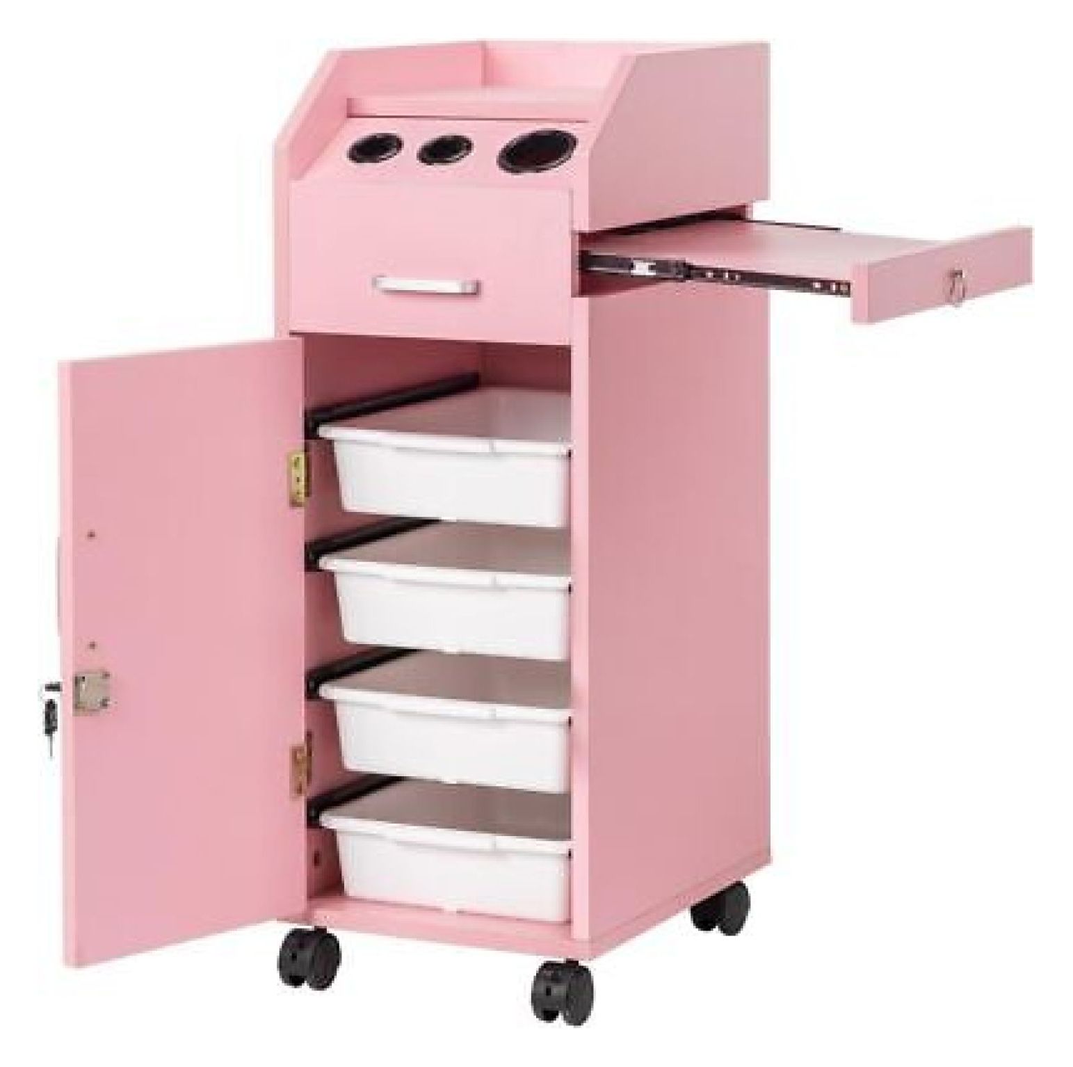‎Studyli Rolling Salon Station Beauty Barber Spa Trolley Storage Cart w ...