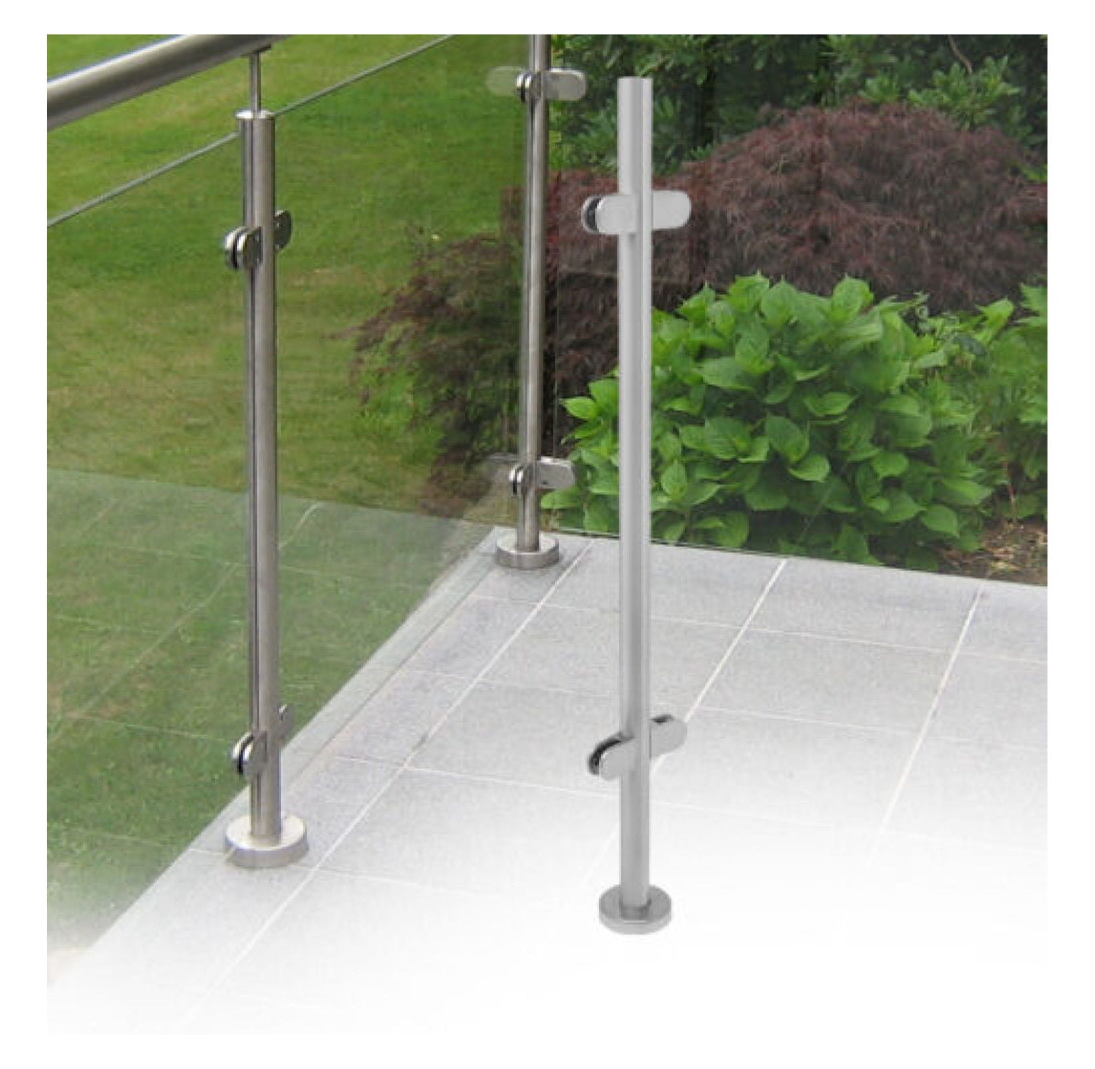 ‎Studyli Stainless Steel Railing Post Glass Balustrade Railing Post ...