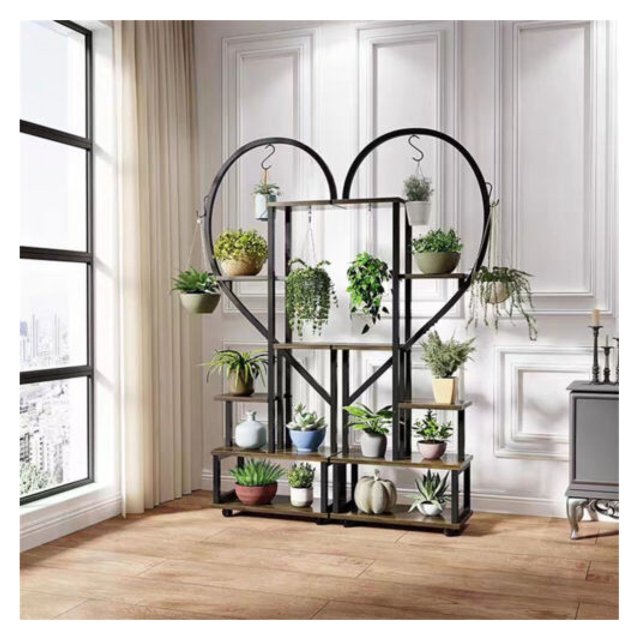 ‎Studyli Tall Plant Stand Heart Shaped Display Shelf Basket Hanging ...