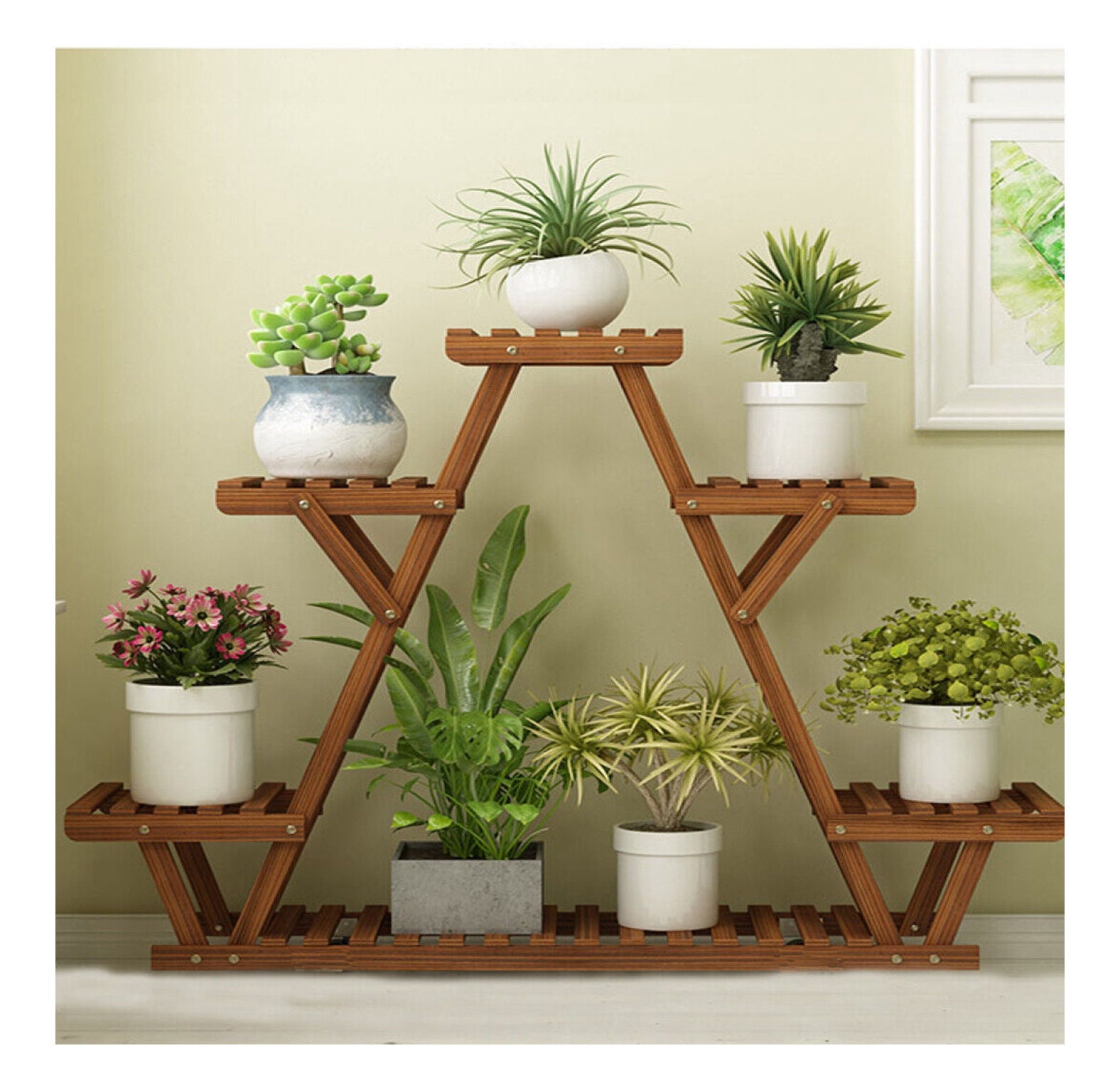 ‎Studyli Triangle DIY 6 Tiered Corner Wood Plant Stand Planter Flower ...
