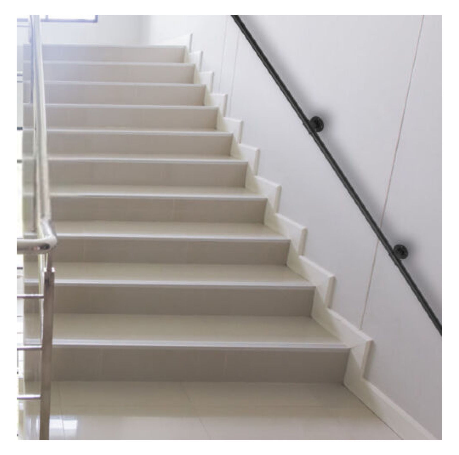 ‎Studyli Wall Handrail Stair Rail Indoor/outdoor Galvanized Iron Loft ...