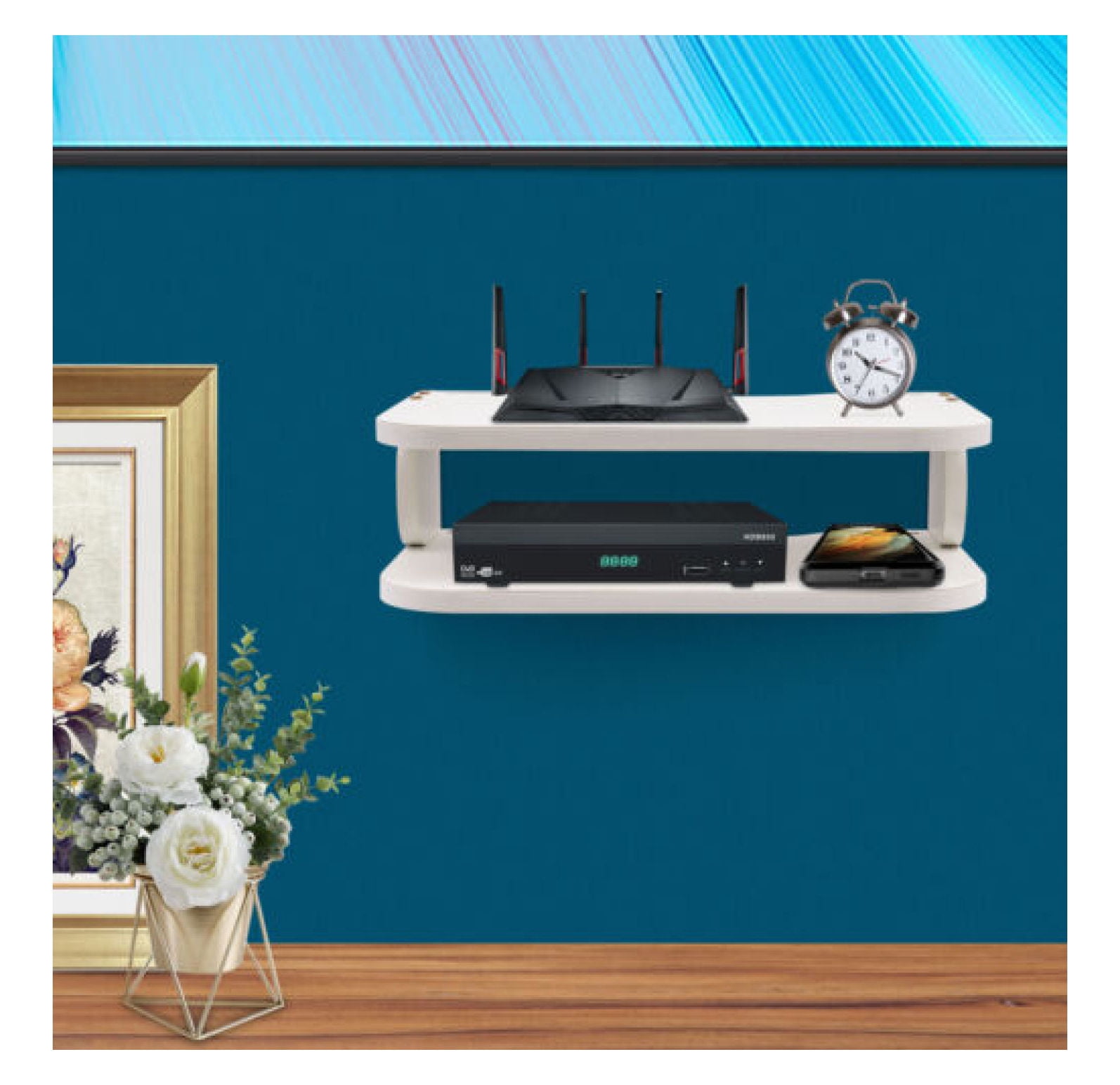 ‎Studyli Wall Mount Top Box Bracket Shelf TV Router Shelf Set-top Box ...
