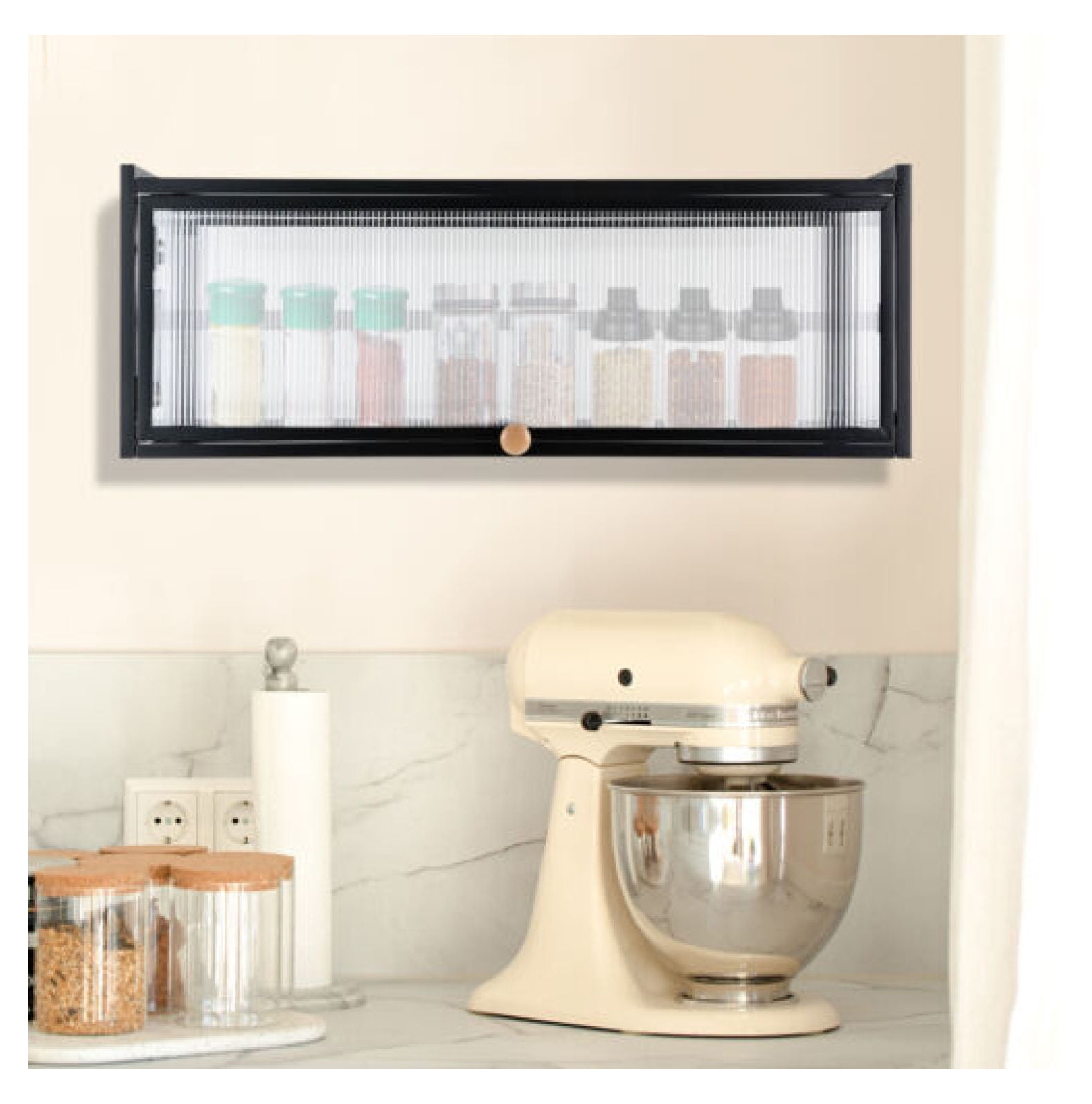 ‎Studyli Wall-Mounted Cabinet -Up Door Kitchen Wall Cabinet Translucent ...