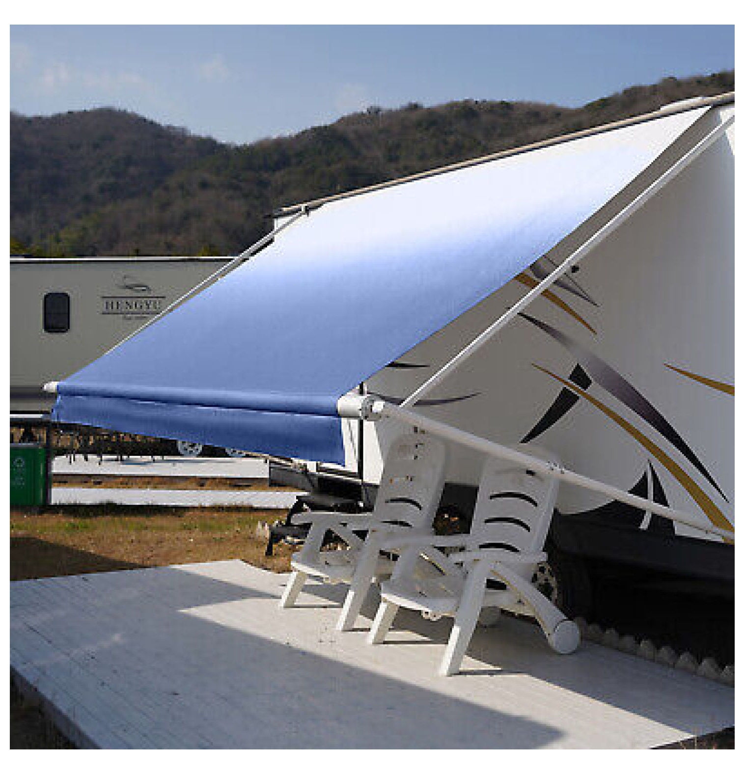 ‎Studyli Weatherproof Vinyl RV Awning Fabric Replacement 15' Outdoor ...