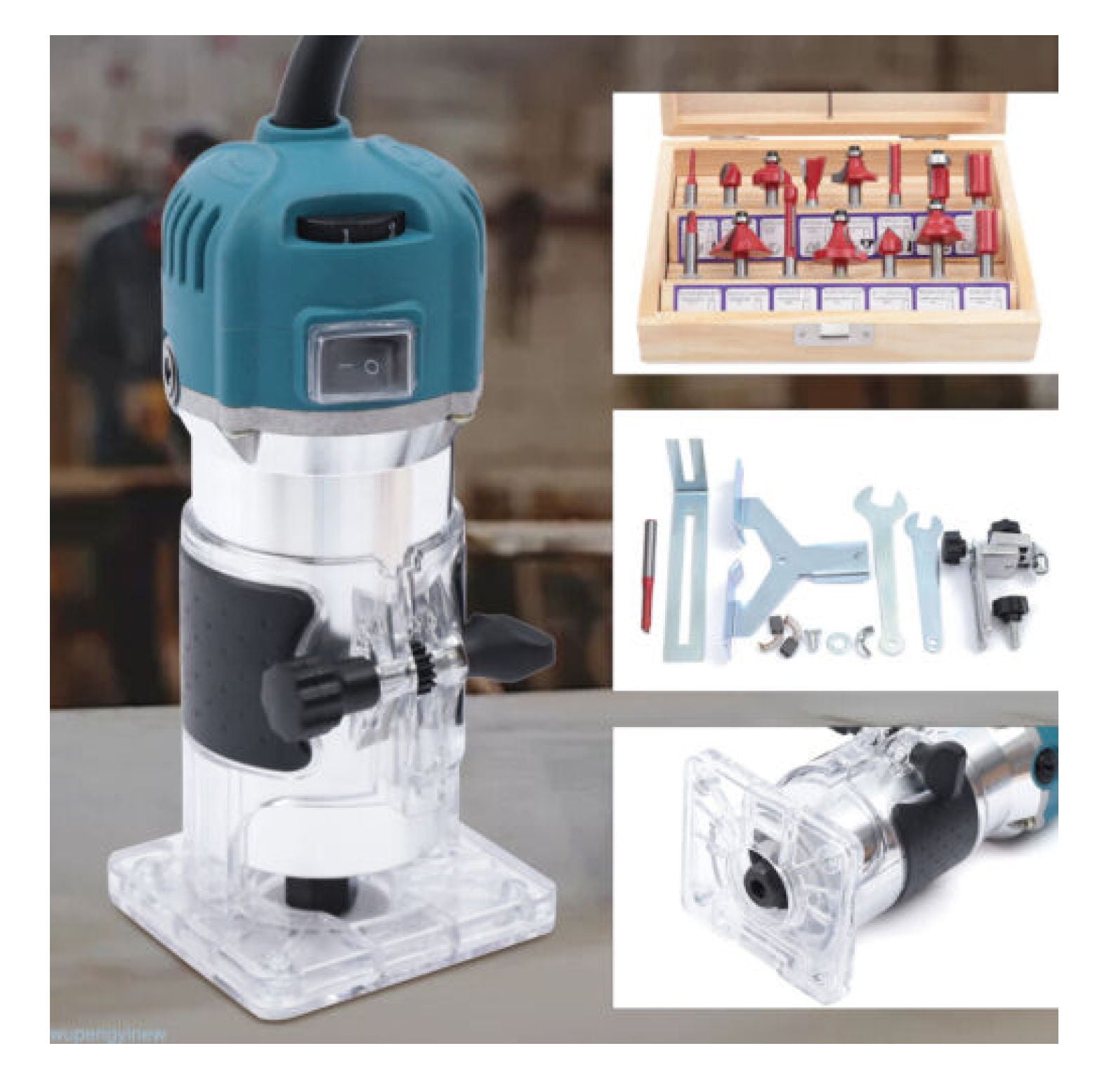 ‎Studyli Wood Router Tool Compact Trim Router 6 Speeds Electric Compact ...