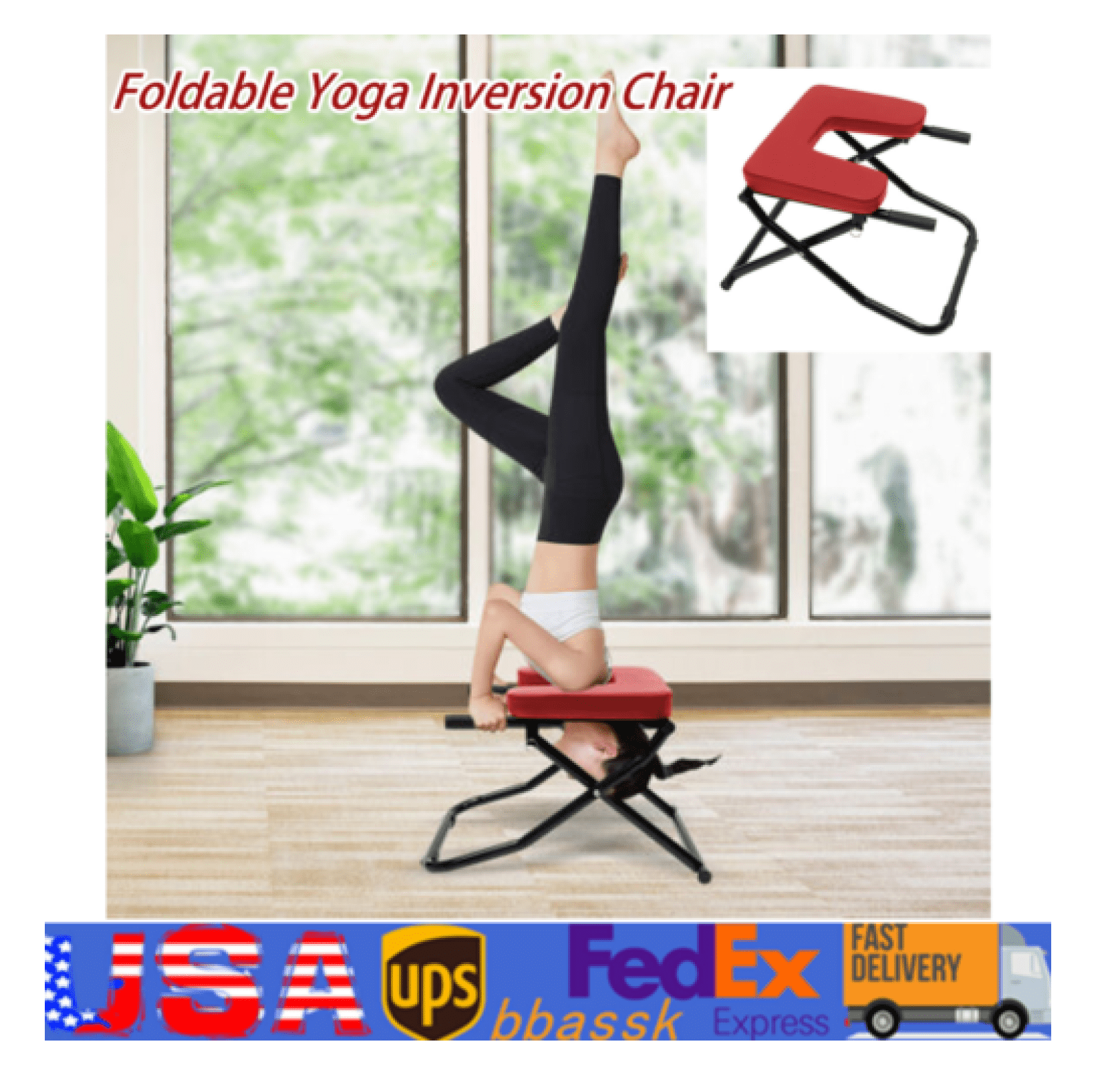 ‎Studyli Yoga Headstand Chair Bench Stand Inversion Stool Fitness ...