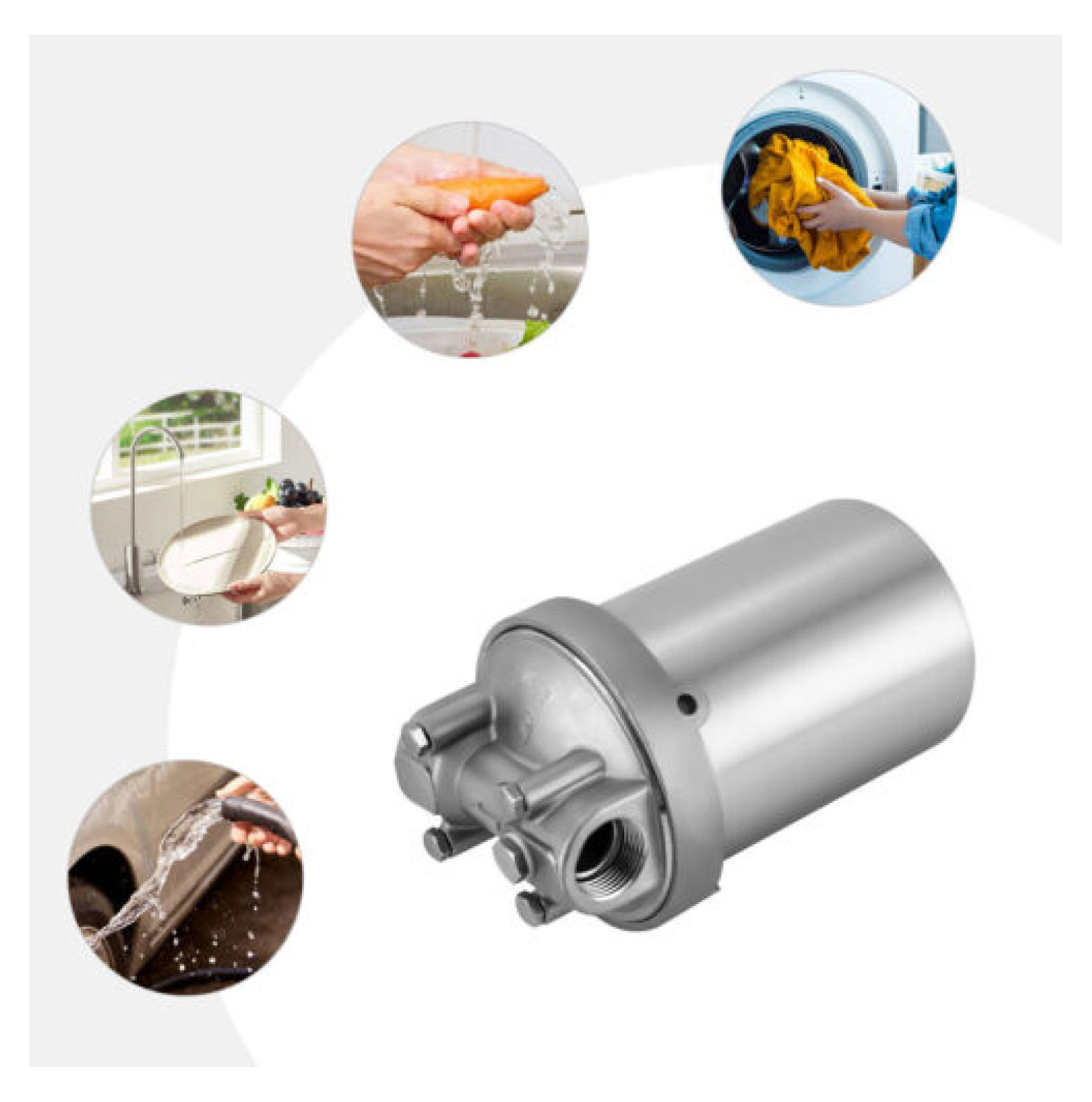 ‎Studyli5in Water Filter Shell Housing Heavy Duty Stainless Steel 3/4 ...