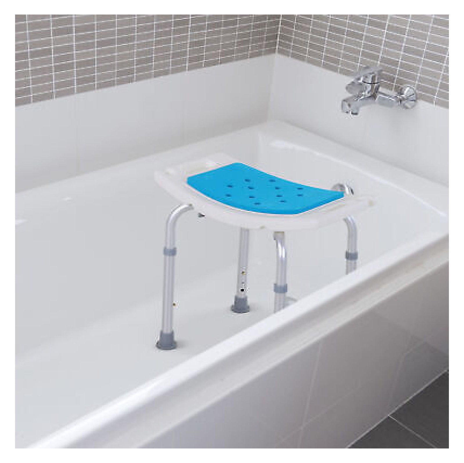 ‎StudyliAdjustable Aluminum Bath Stool Spa Shower Chair Non-Slip w ...