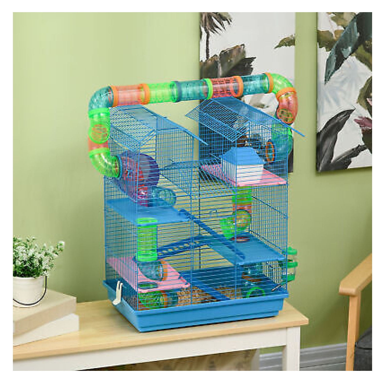 ‎StudyliLightweight Rat Gerbil Cage with Water Bottle, Food Dish ...