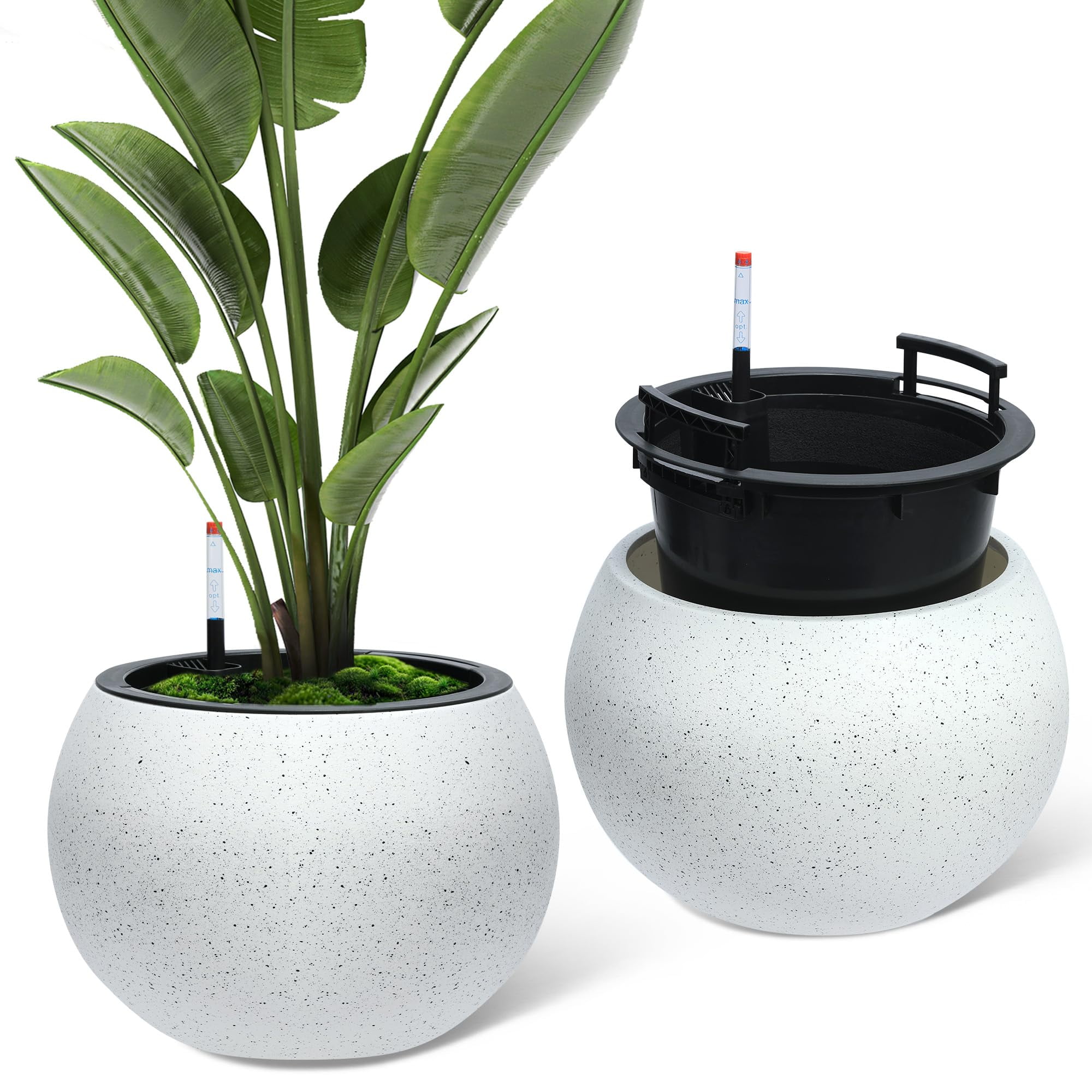Studyset 10.2 H x 13.5 " Dia (10" Pot Opening) Round Self Watering Pots ...