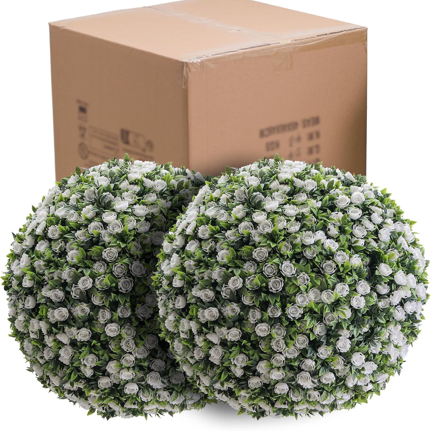 Studyset 15" Flower Topiary Ball Decorative Balls 2PCS, 15" Artificial ...
