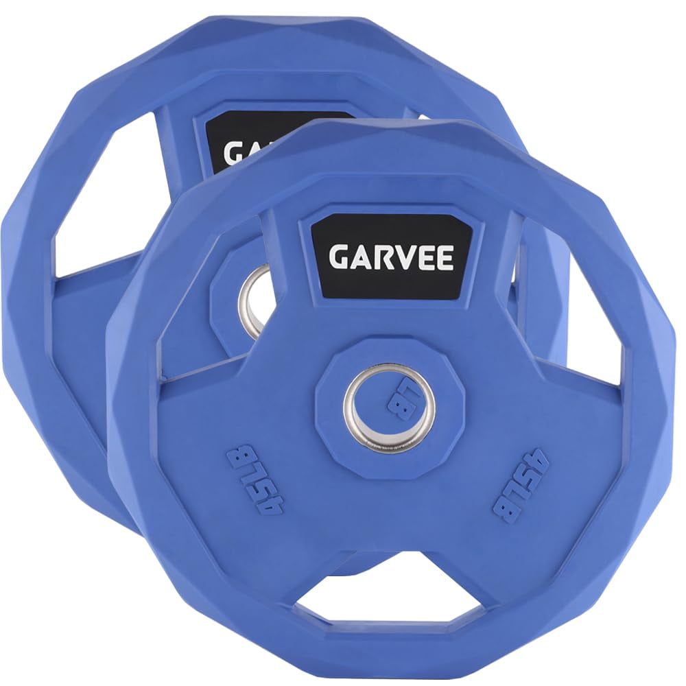 Studyset 2-In-1 Cast Iron Rubber Coated Color-Coded Weight Plates–2.5LB ...