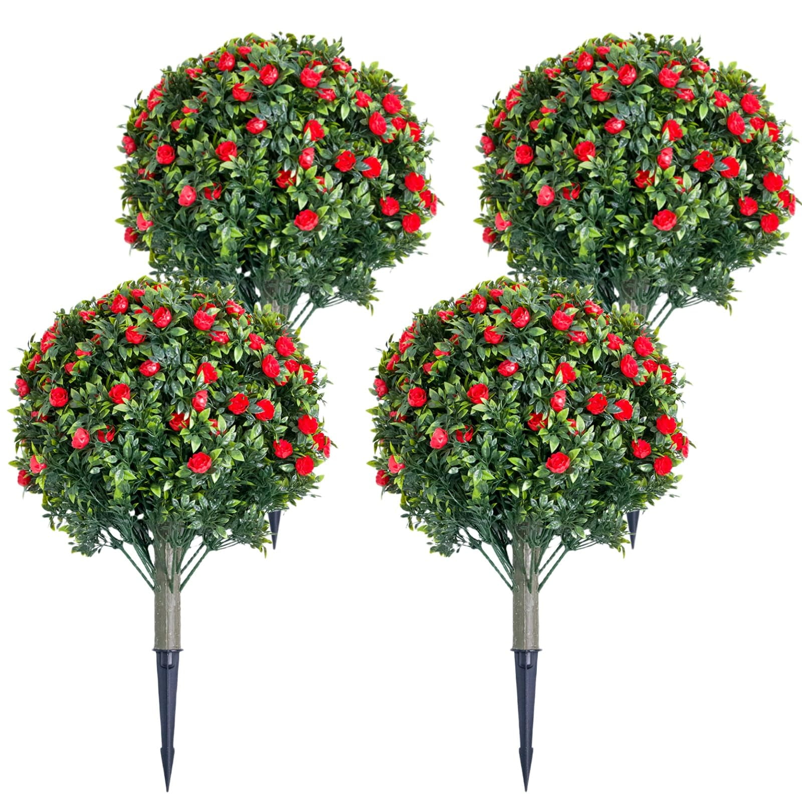 Studyset 23.6" Artificial Topiary Flower with Ground Spike Set of 2 ...