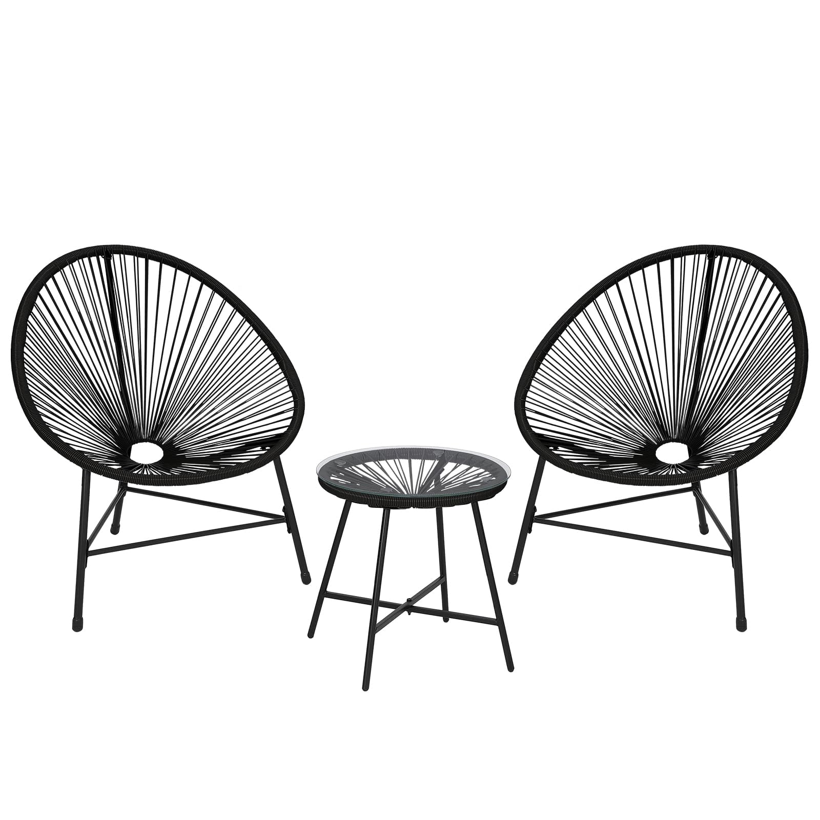 Studyset 3 Piece Acapulco Chair Set,All-Weather Modern Patio Furniture ...