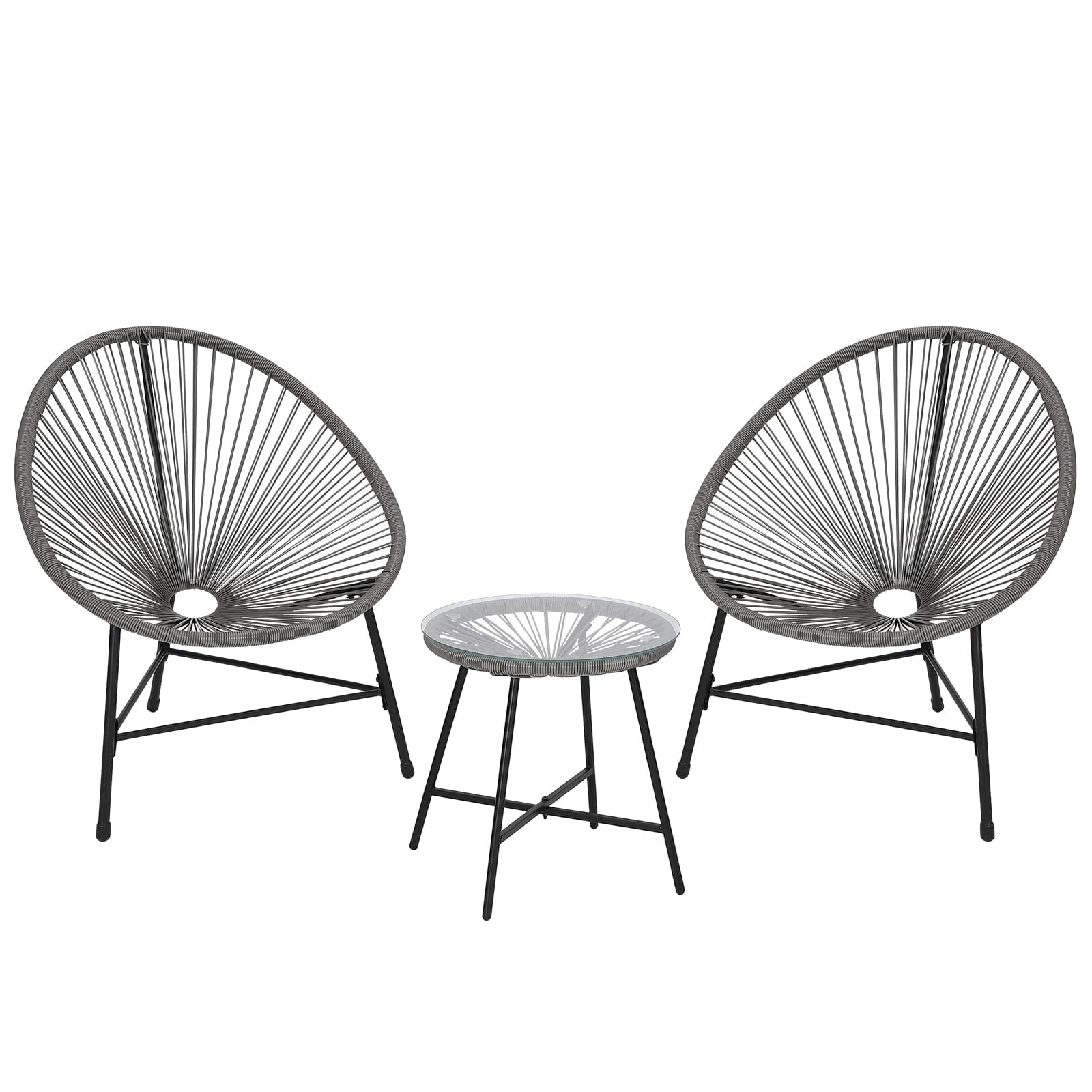 Studyset 3 Piece Acapulco Chair Set,All-Weather Modern Patio Furniture ...
