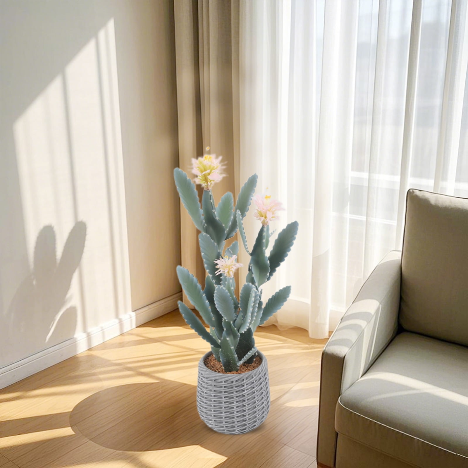 Studyset 36" Tall Faux Cactus Plant, Lifelike Fake Cactus Plant ...