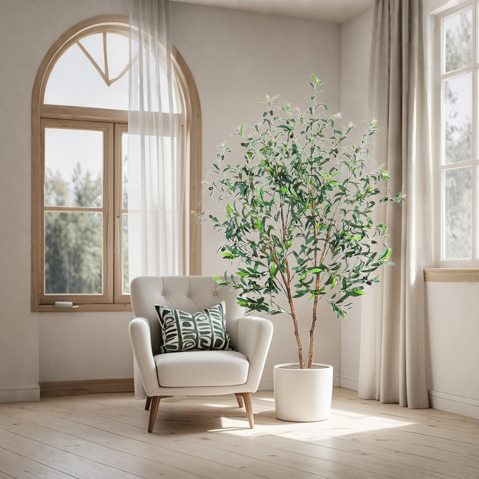 Studyset 4.9ft Encryption Artificial Olive Tree With AdjustableFaux ...