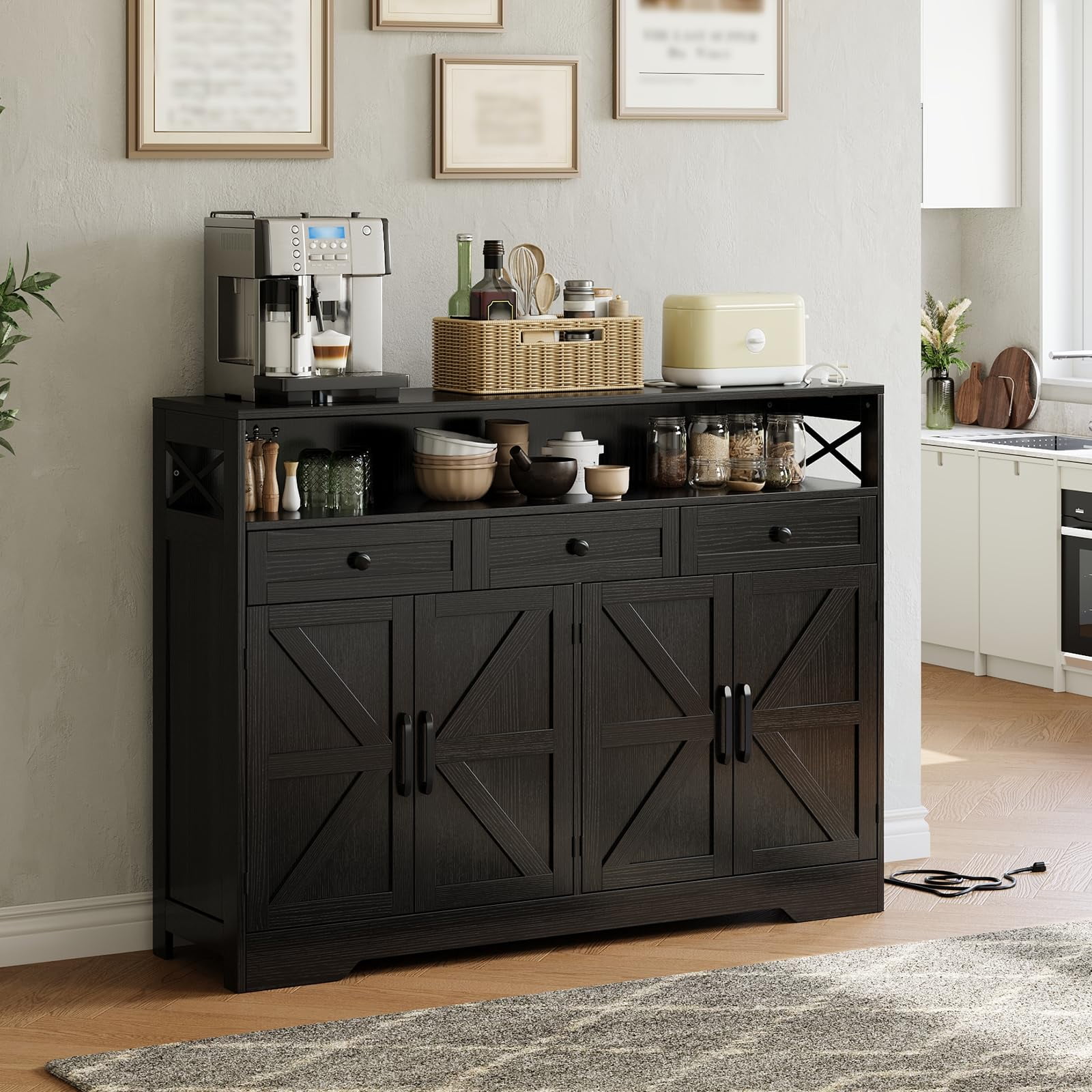 Studyset 51" Buffet Sideboard with Storage and Power Outlets,Modern ...