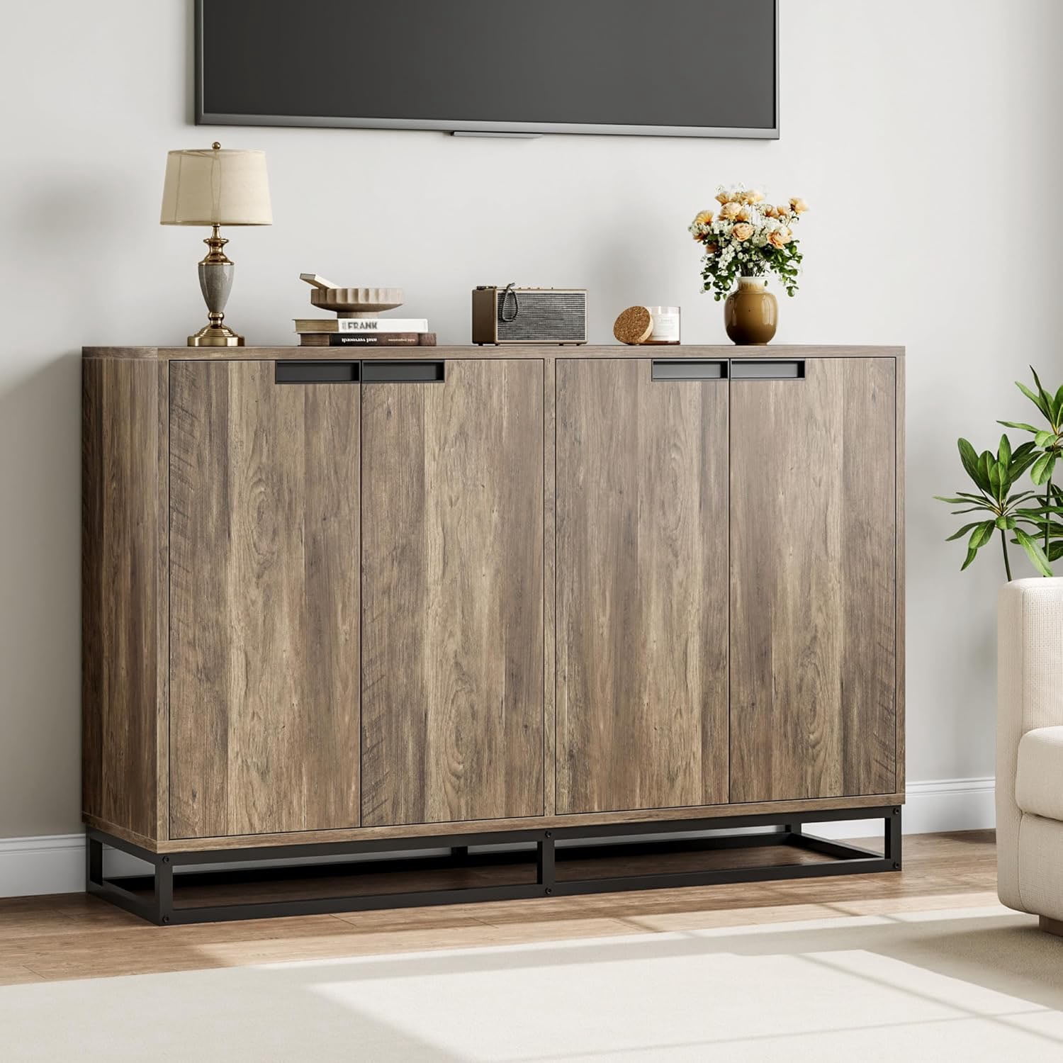 Studyset 55" Buffet Storage Cabinet, Sideboard Buffet Cabinet with ...