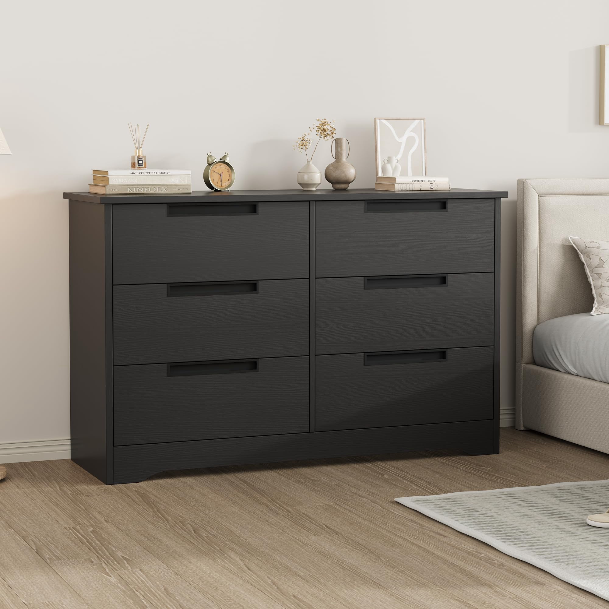 Studyset 6 Drawer Dresser for Bedroom, Modern Double Dresser Organizer ...