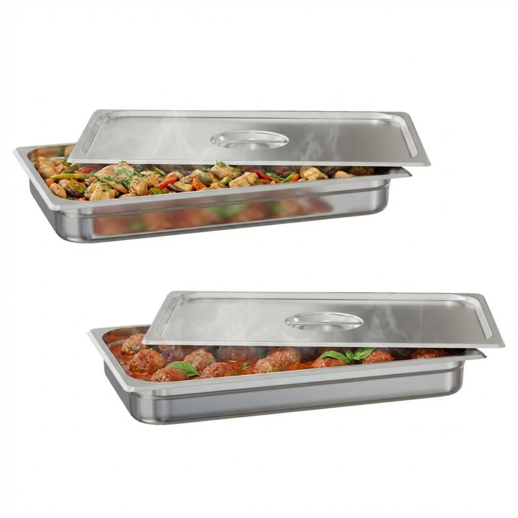 Studyset 6 Pack Stainless Steel Hotel Pans, Thick Commercial Food Pans ...