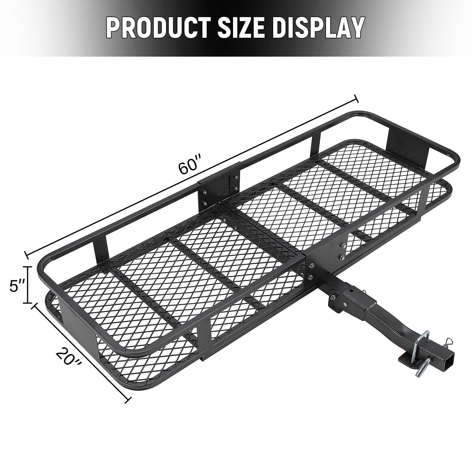 Studyset 60 x 20 x 5 Inch Heavy-Duty Hitch Cargo Carrier Basket - 200 ...