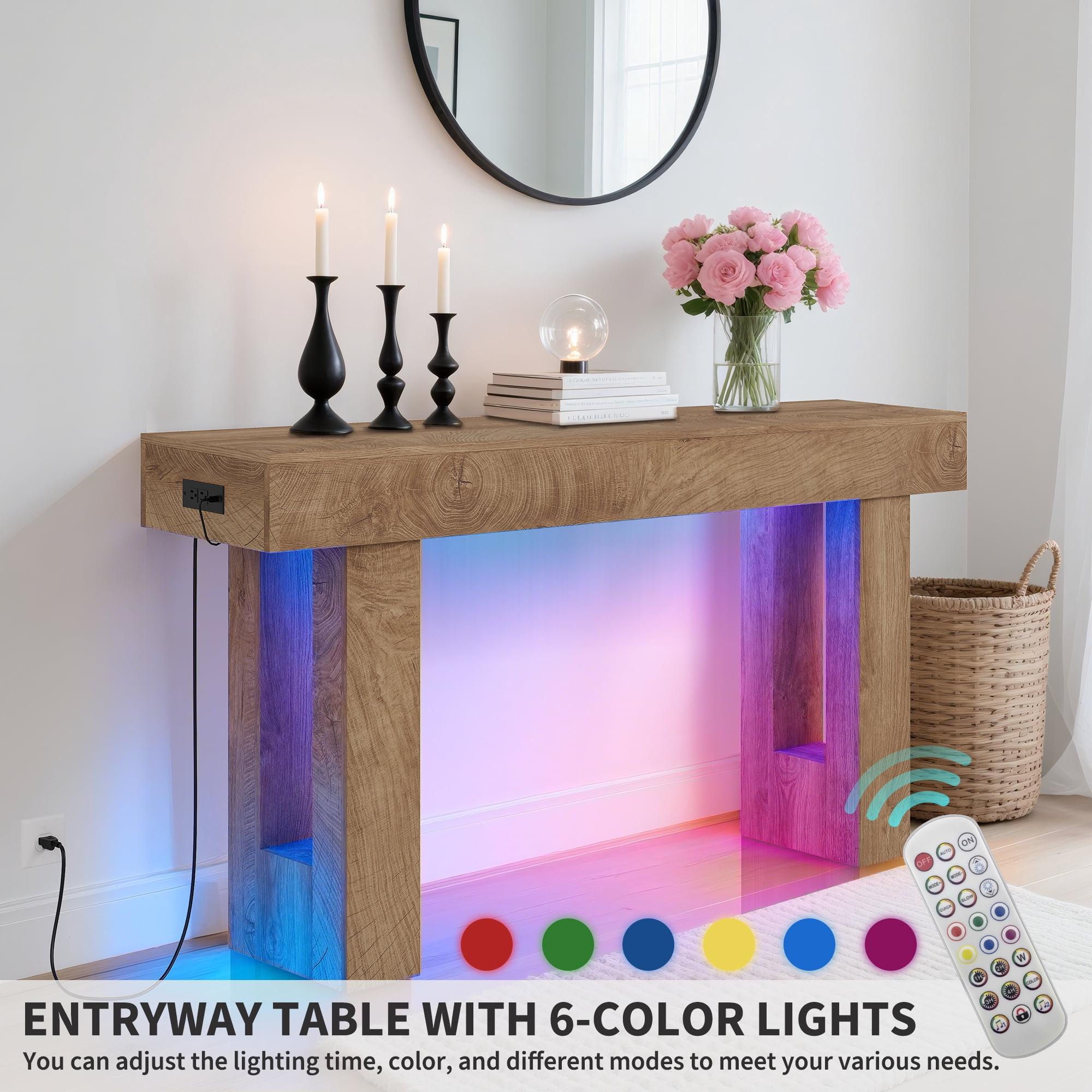 Studyset 63" Farmhouse Console Table, Wooden Accent Furniture, Entryway ...