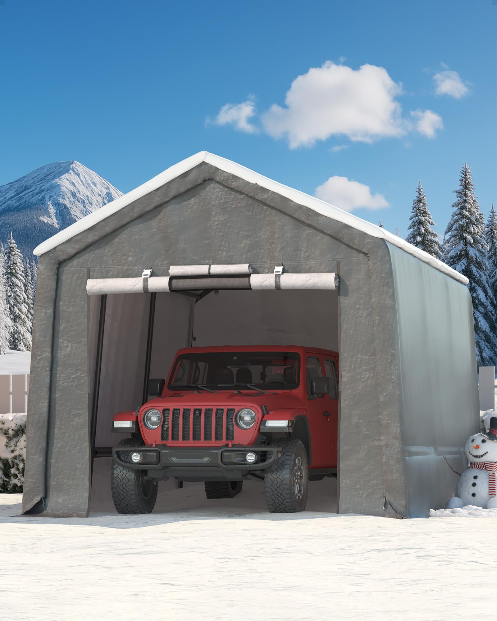 Studyset 7x15FT Outdoor Portable Storage Shed with 2 Roll-Up Doors ...