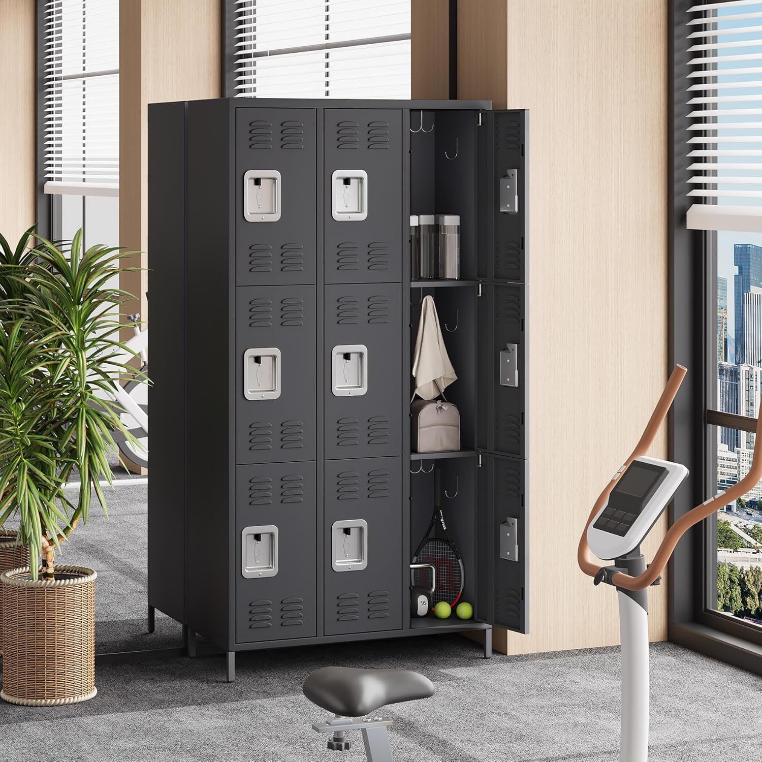 Studyset 9 Doors Employee Lockers for Office, Metal Sorage Locker ...