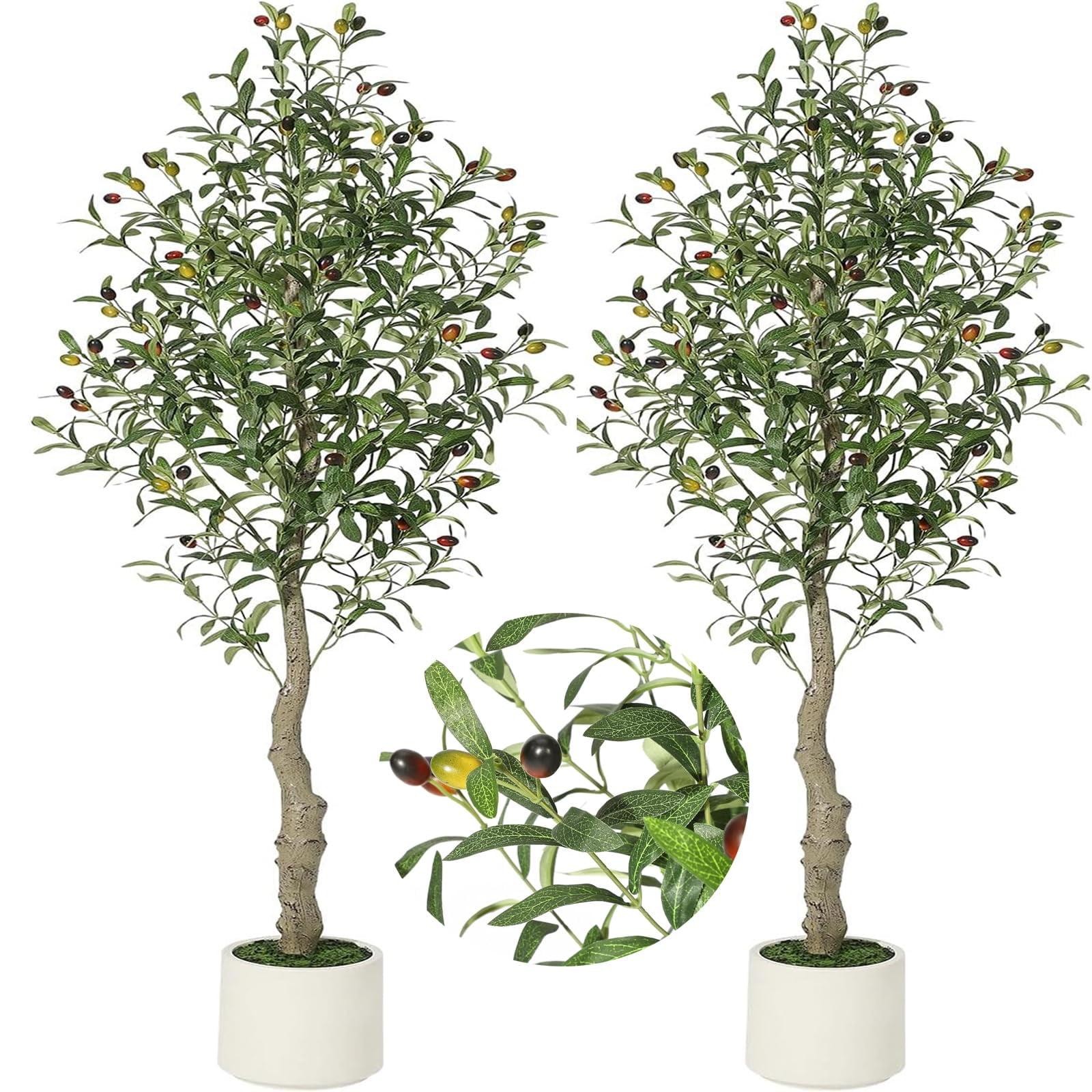 Studyset Artificial Olive Trees,5 ft Tall Fake Olive Trees for Indoor ...