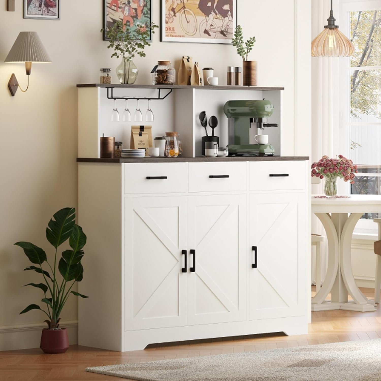 Studyset Buffet Storage Cabinet, Farmhouse Kitchen Sideboard Buffet ...
