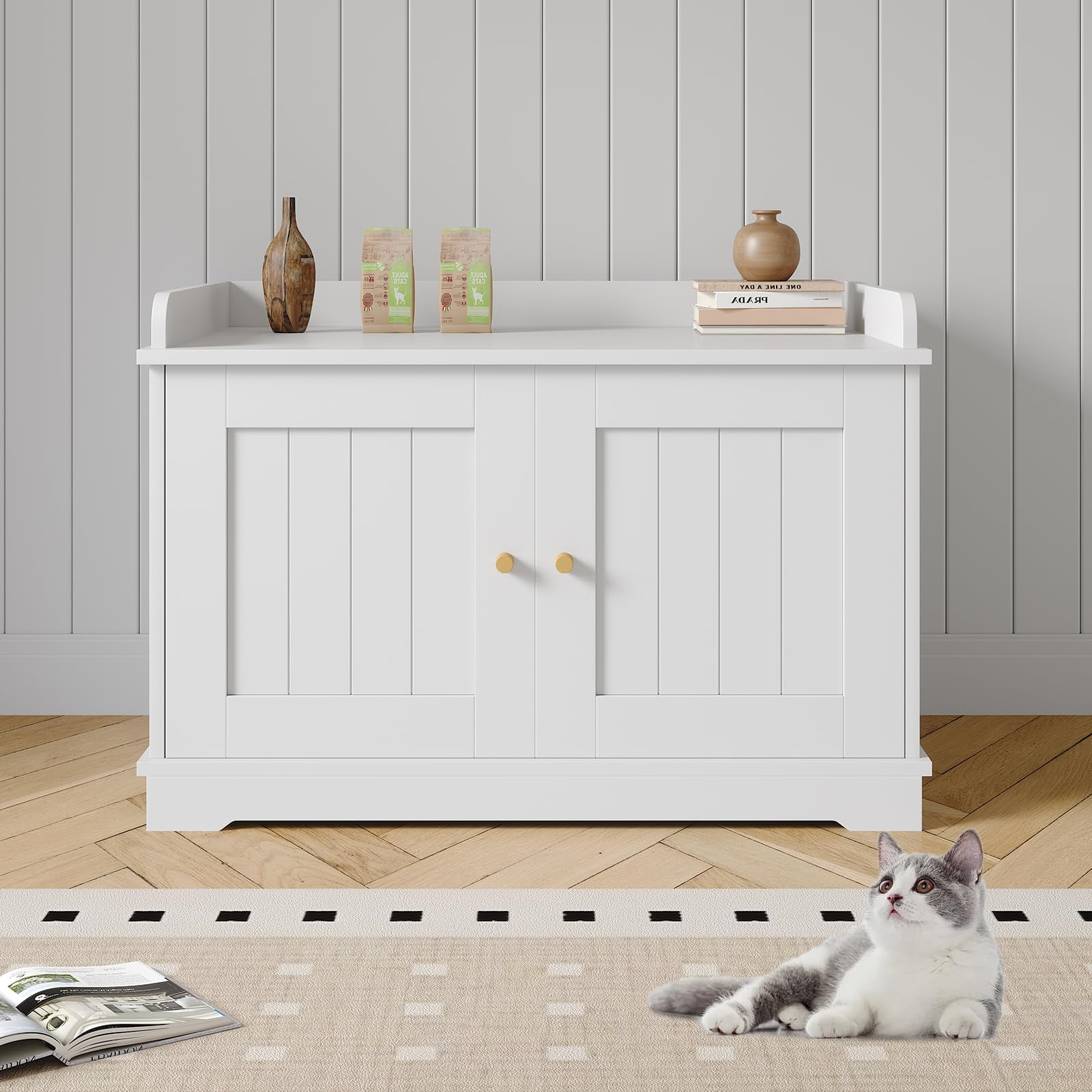 Studyset Cat Litter Box Enclosure Furniture,Hidden Litter Box Cabinet ...