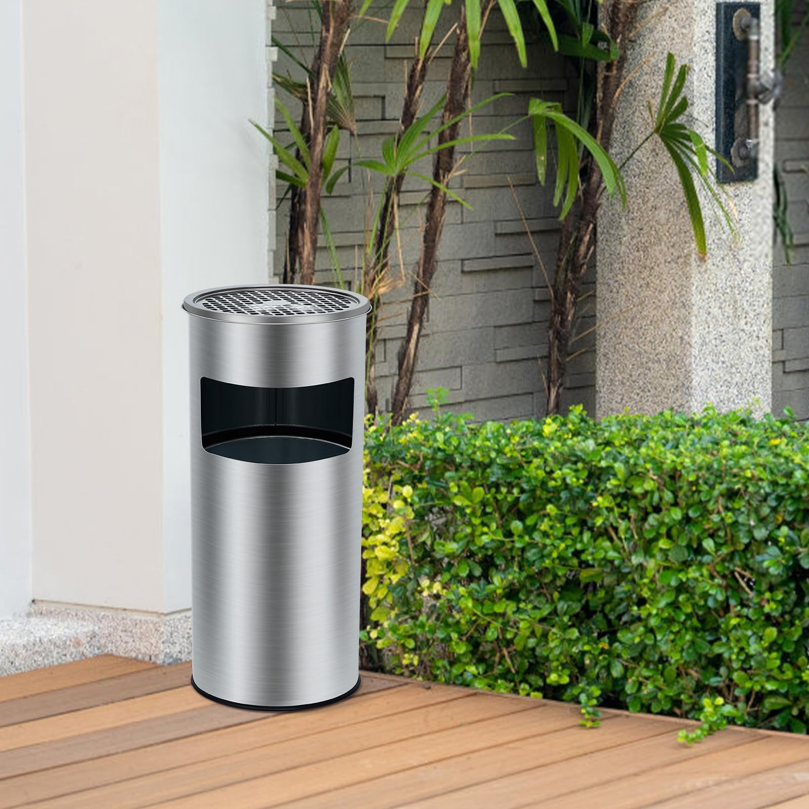 Studyset Commercial Outdoor Trash Can with Removable Inner Bucket and ...
