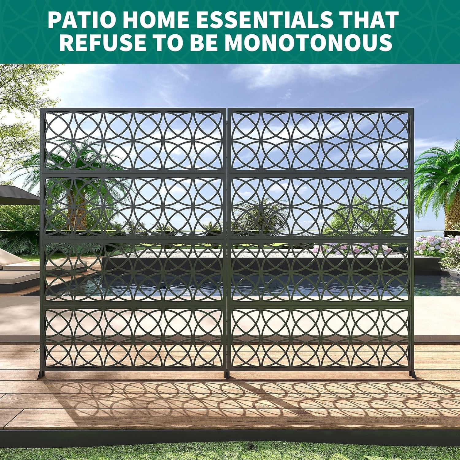 Studyset Drative Metal Garden Fences Rust-Proof Scroll Design for Yard ...