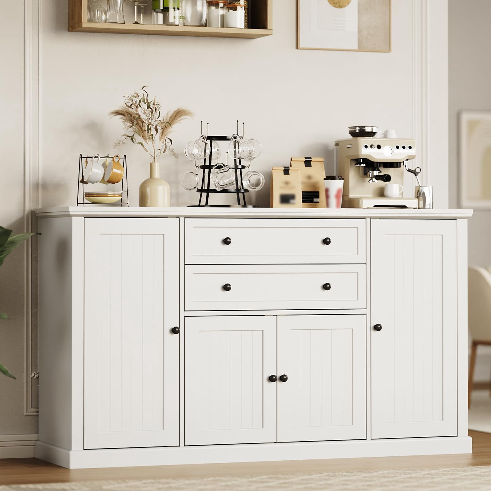 Studyset Farmhouse 58" Sideboard Buffet Cabinet with Storage,Modern ...
