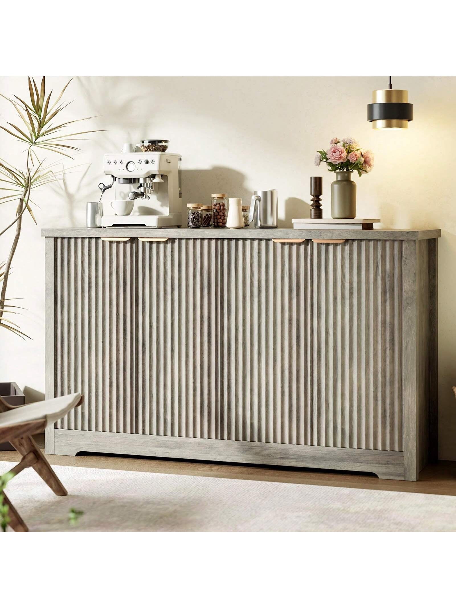 Studyset Fluted Sideboard Buffet Cabinet With Storage,Modern Credenza ...