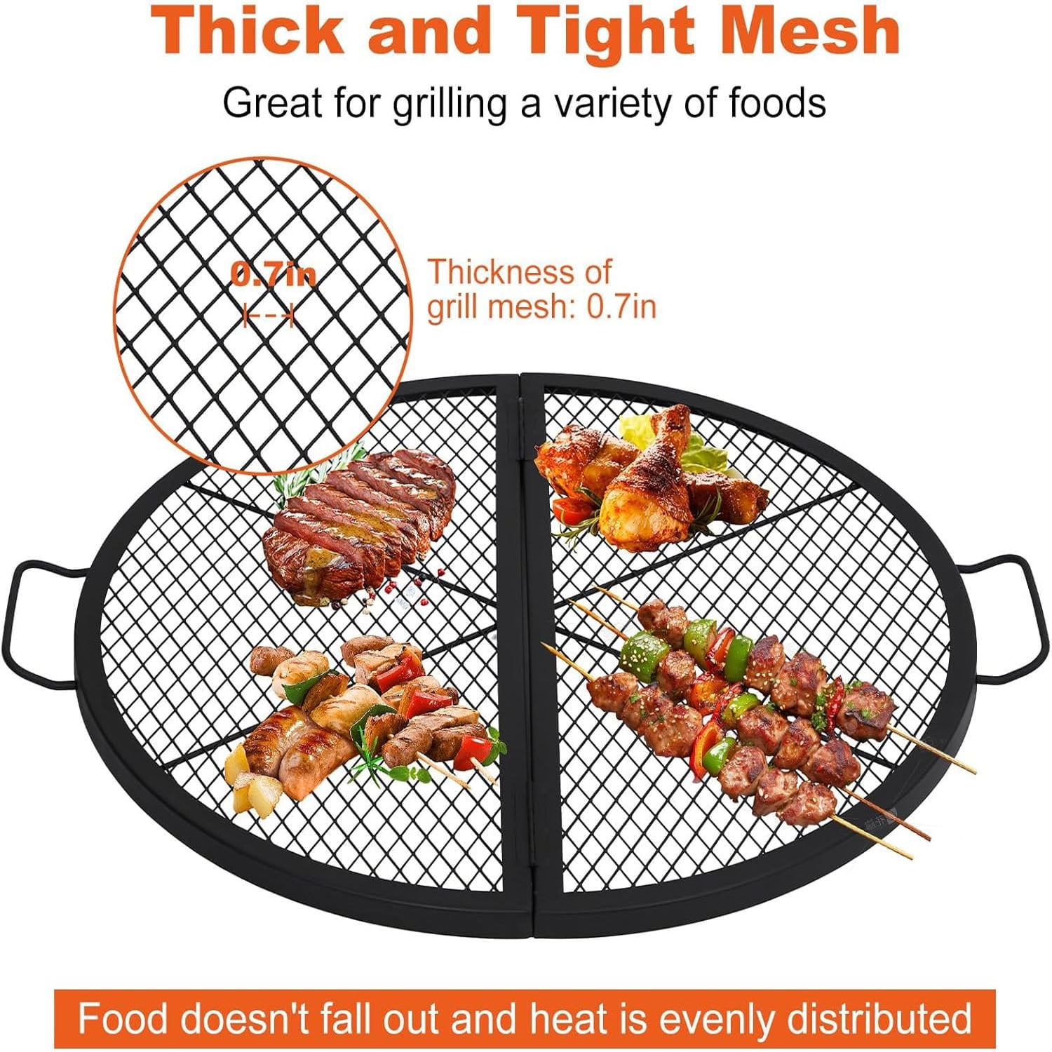 Studyset Foldable Fire Pit Cooking Grill Grate, X-Marks Fire Pit Grill ...