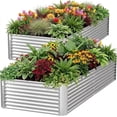Studyset Galvanized Raised Garden Bed Kit, Large Rectangular Metal Oval ...