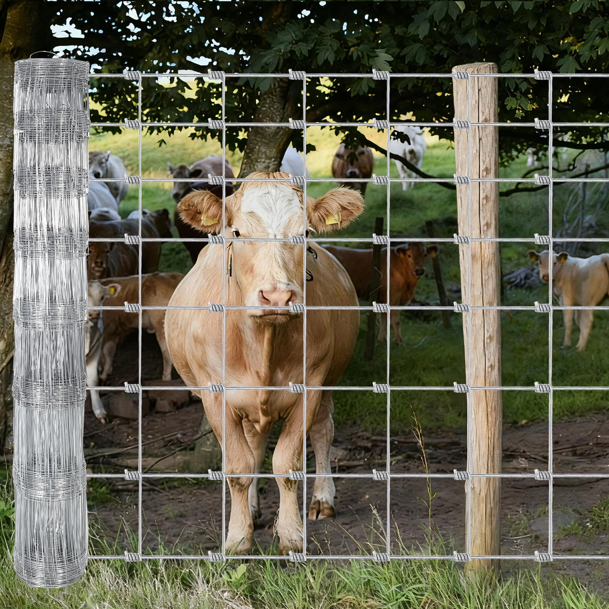 Studyset Heavy-Duty Galvanized Wire Livestock Fence, Cattle Farm Fence ...