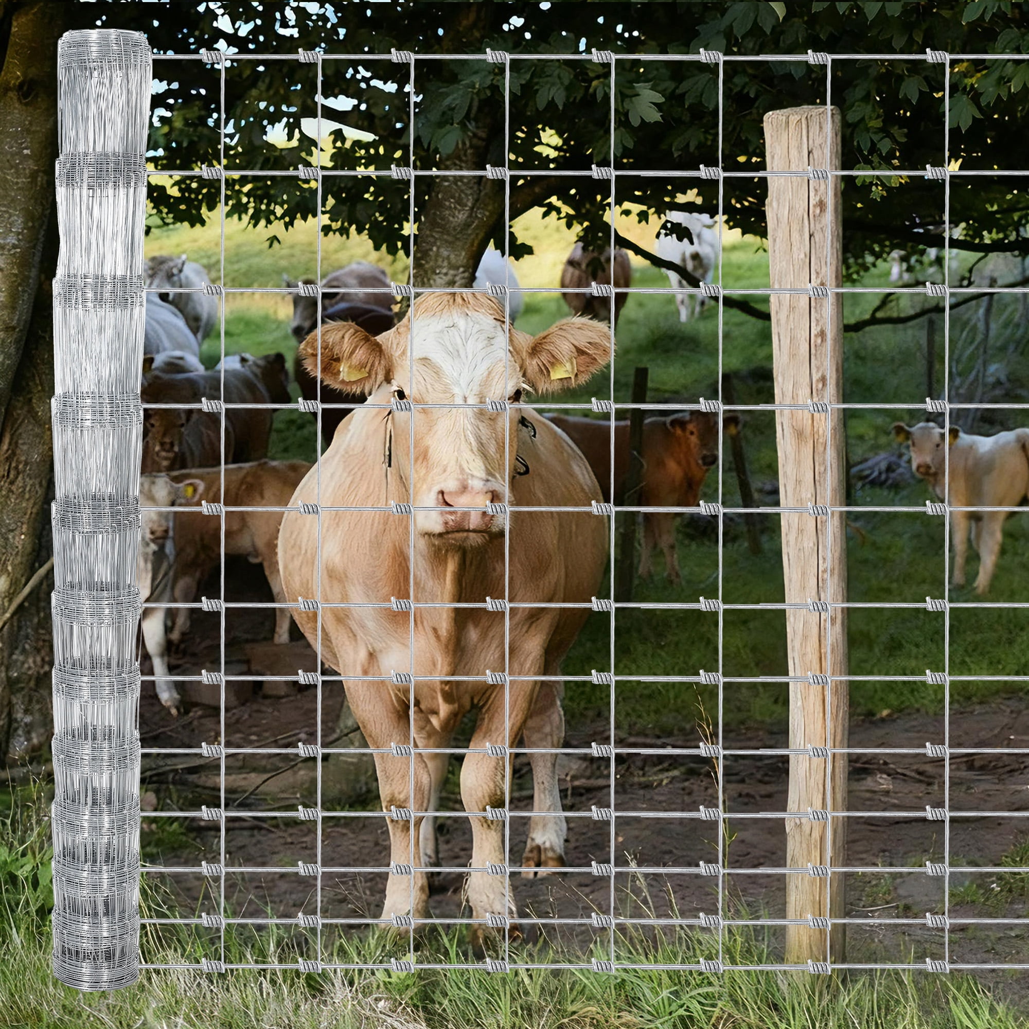Studyset Heavy-Duty Galvanized Wire Livestock Fence, Cattle Farm Fence ...