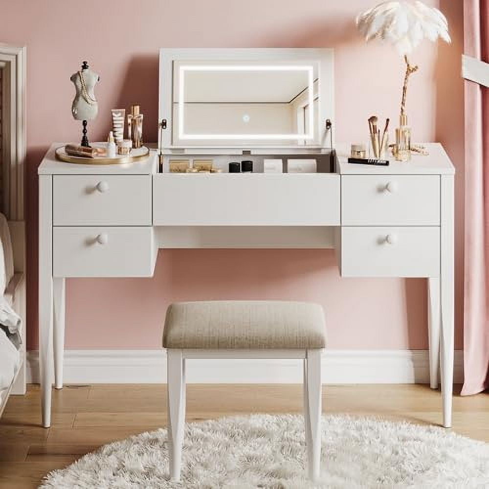 Studyset Makeup Vanity Desk with Mirror and Lights, 3 in 1 Make Up ...