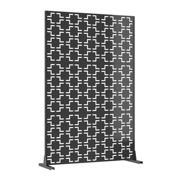 Studyset Modern Black Metal Privacy Screen for Patio, Balcony, Deck ...
