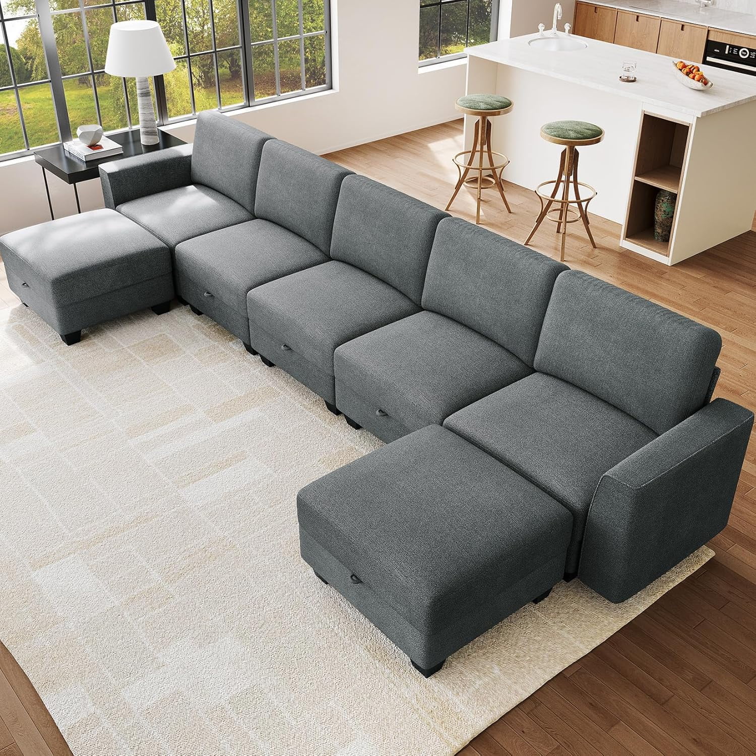 Studyset Modular Sectional Sofa with Storage, Oversized Convertible ...