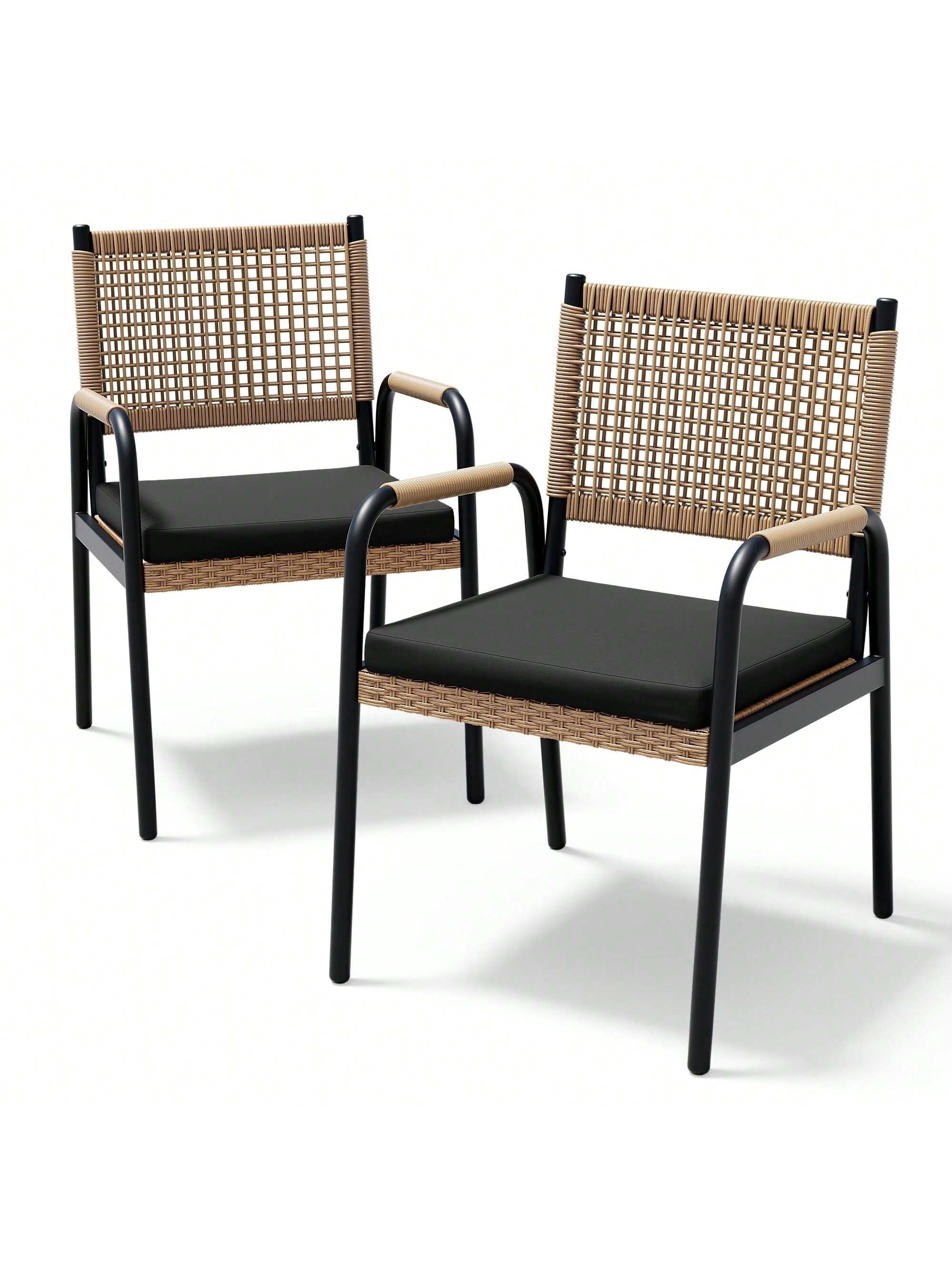 Studyset Outdoor Dining Chair Set Of 2,Wicker Patio Chairs,Outdoor ...