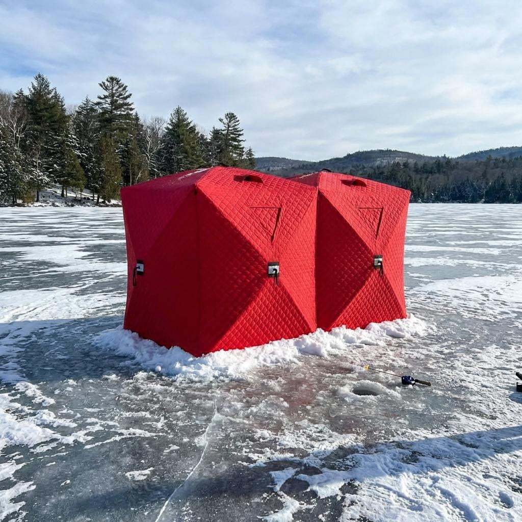 Studyset Pop-Up Ice Fishing Tent,Portable Insulated Ice Fishing Shelter ...