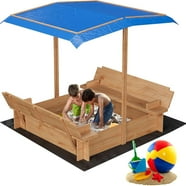 DEYGIA Outdoor Sandbox with Lid and Cover, 44 x 44 x 40.3 Inches, 31 lb ...