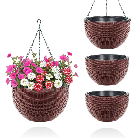 Studyset Self Watering Hanging Planter 13.8 Inch, Indoor Outdoor Flower ...