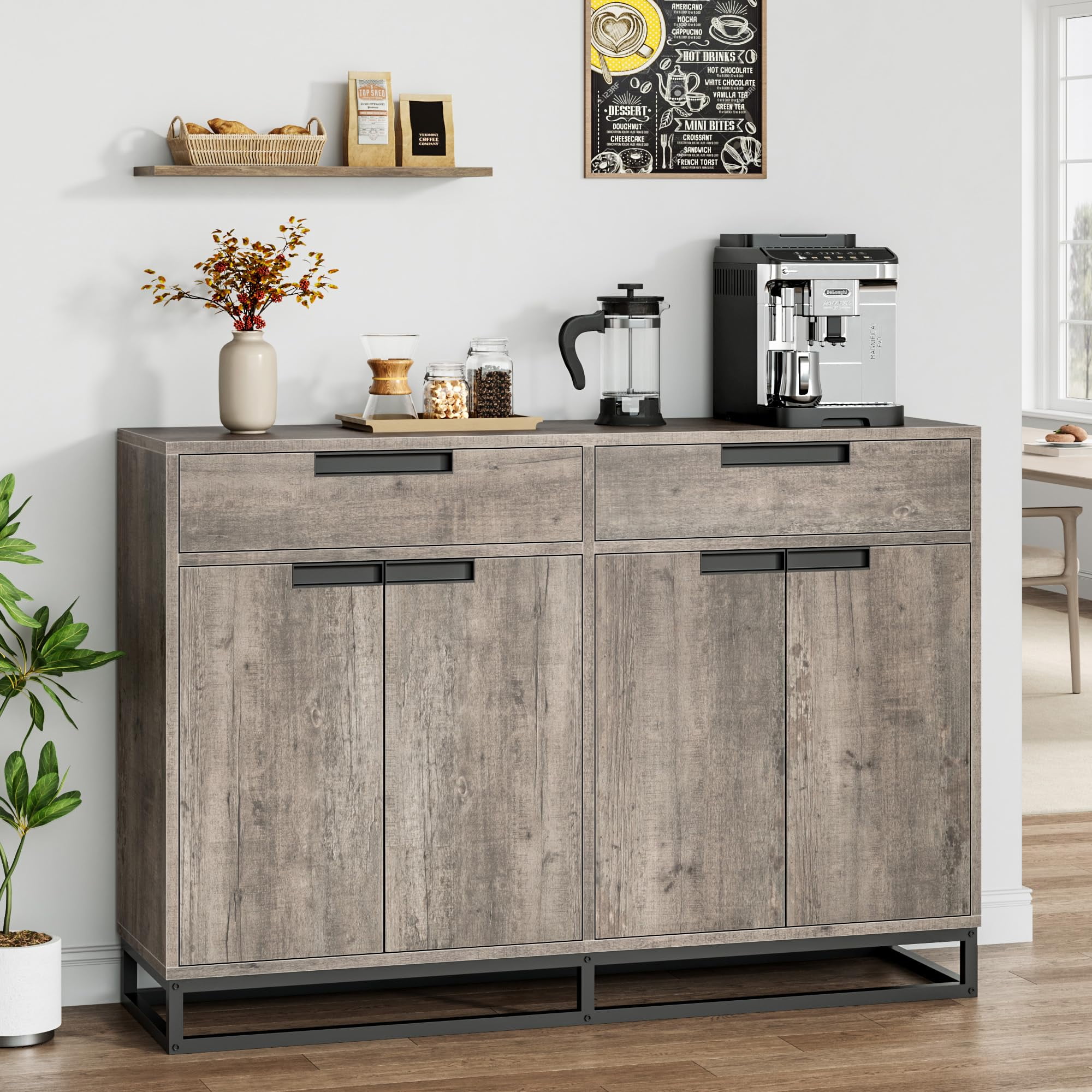 Studyset Sideboard Buffet Cabinet,55" Large Kitchen Accent Modern ...